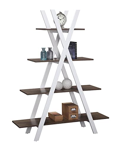 Convenience Concepts Oxford A Frame Bookshelf, Driftwood/White
