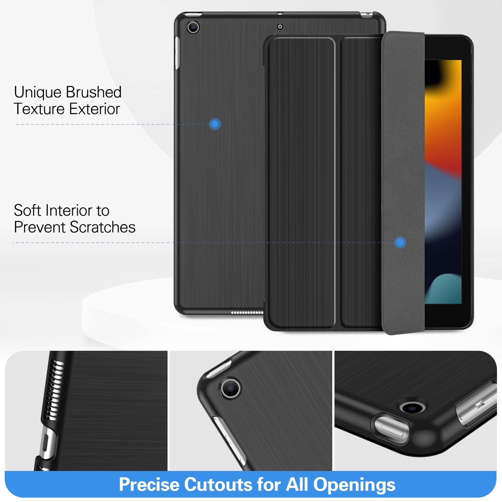 ProCase Smart Case for iPad 10.2 Case iPad 9th 8th 7th Generation Case, Hard Back Protective Cover iPad Case for iPad 10.2 Inch – Black