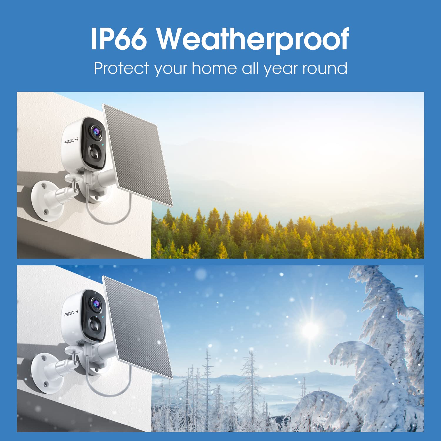 ROCK WiFi Camera Outdoor, 1080P Battery Powered AI Motion Detection, Bullet Surveillance Cameras for Home Security System with Siren Alarm, Night Vision, Waterproof Cloud/SD