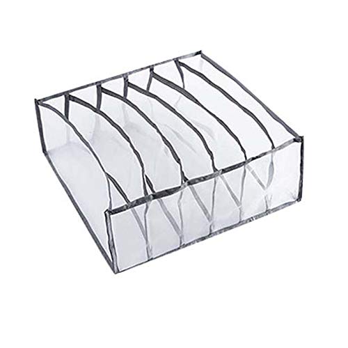 Closet Underwear Organizer Drawer Divider for Women, 6 Cell Bra Organizers Mesh Bins, Good for Sorting Storage lingerie Bras CupA-D (Grey)