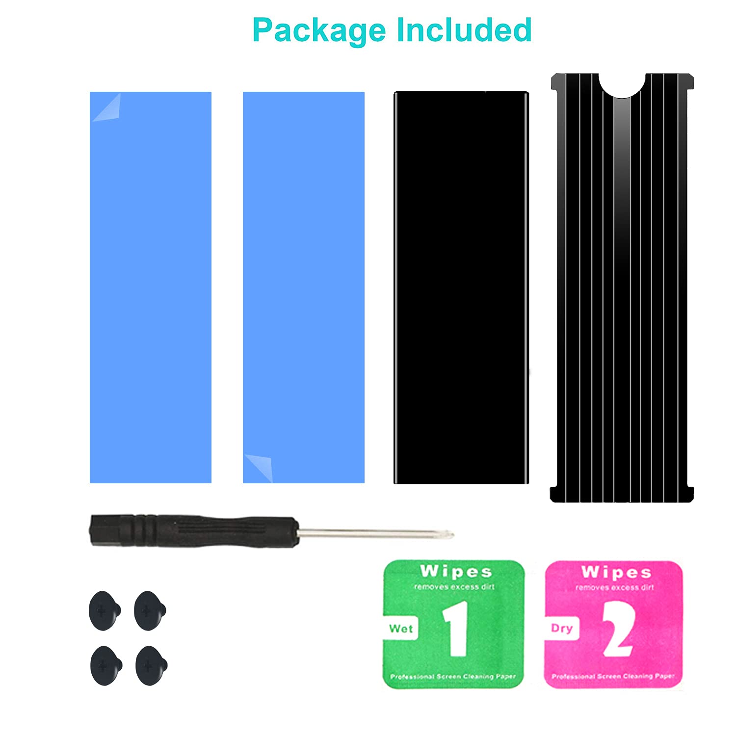 M.2 Heatsink Cooler 2280 SSD Double-Sided Heat Sink with Thermal Silicone pad for PS5/PC PCIE NVME M2 SSD(Black))