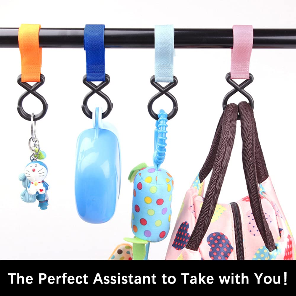 10PCS Stroller Hooks, FULANDL Baby Stroller Accessories Mommy Bag Hooks, Multi Purpose Stroller Organizer for Hanging Diaper Bags, Purse, Shopping Groceries