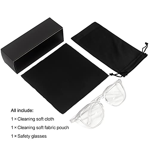 Safety Glasses Anti Fog Clear Safety Goggles Protective Eyewear Blue Light Blocking Scratch Resistant Anti Dust UV Protection Glasses with Side Shields For Men And Women(White)
