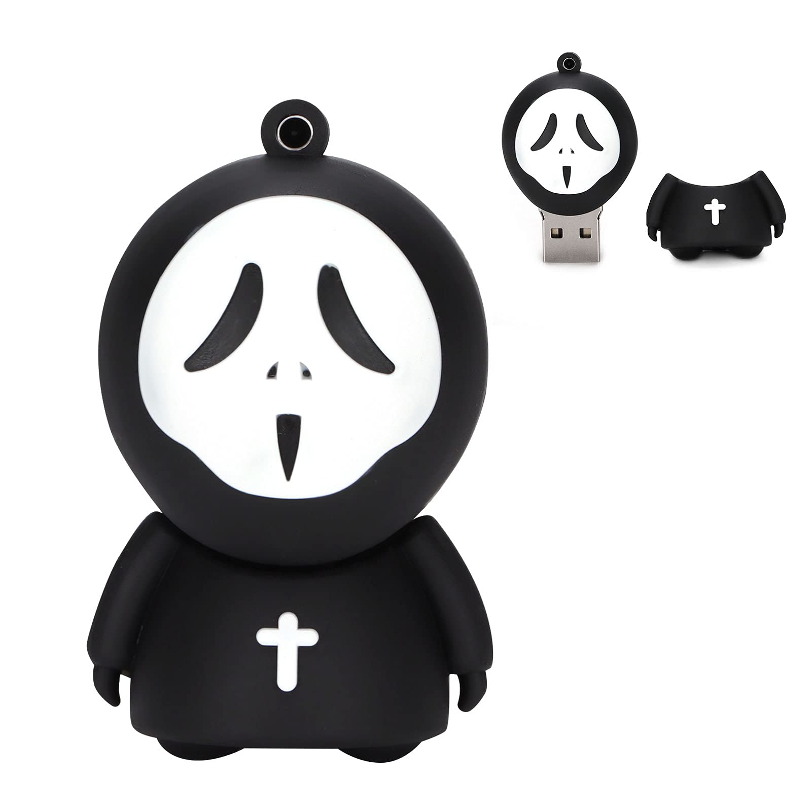 USB Flash Drive USB2.0 Memory Stick, Faceless Ghost Cartoon U Disk Drive Storage High Speed Thumb Drive, Data Transmission Portable for Computer/Laptop (32GB)