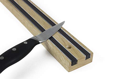 Magnetic Knife Holder Rack Bar Kitchen Utensils Organizer Heavy Duty Wood Structure Knife Strip Easy to Mount with Included Anchors and Screws 16 Inches