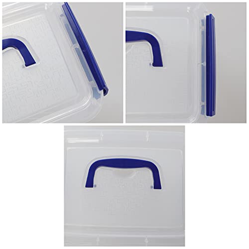 DynkoNA 6-Pack 3 L Small Plastic Storage Box with Lid, Clear Storage Bins