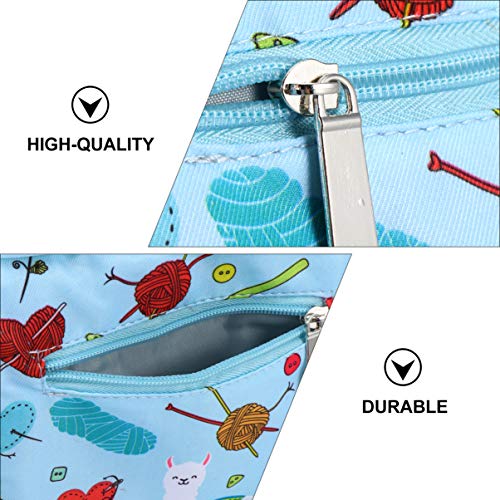 EXCEART Crochet Hook Case Portable Empty Sweater Knitting Needles Zipper Bag Tote Pouch Travel Storage Organizer for Knitting Sewing Accessories