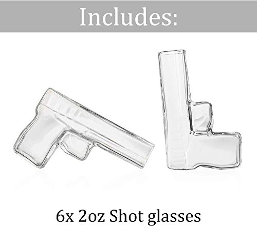 Pistol Whiskey Gun Decanter & Pistol Shot Glasses Set - Comes with A large Carrying Case - Drinking Party Accessories, Pistol Gun Liquor Decanter Bottle Great Gift!