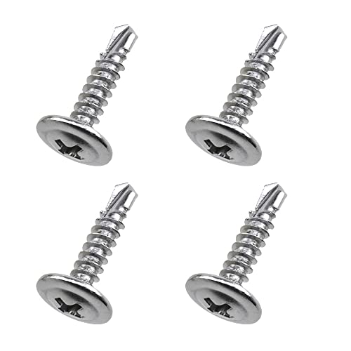 Hao Pro #8 x 3/4" Flat Head Phillips Self Tapping Drilling Bolts Screws with Drill Point Keep Flush Go in Cut Thread Clean Secure Well Sturdy Easy Drive Not Rust Dull 410 Stainless Steel 60PCS