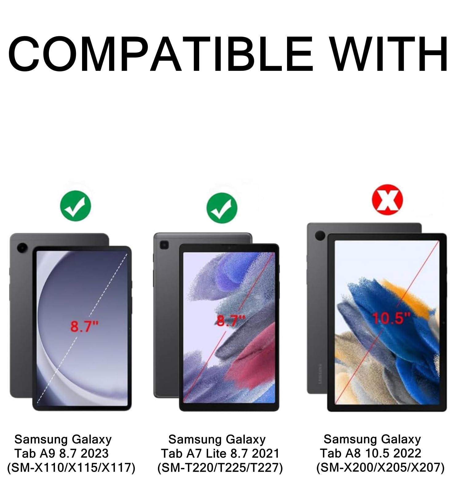 MAISON Kids Case for Samsung Galaxy Tab A9 8.7-inch 2023 SM-X110/X115/X117 & Galaxy Tab A7 Lite 8.7-inch 2021 T220/T225/T227 Shockproof, Built-in Screen Protector Stand Tablet Cover (Hot Pink)