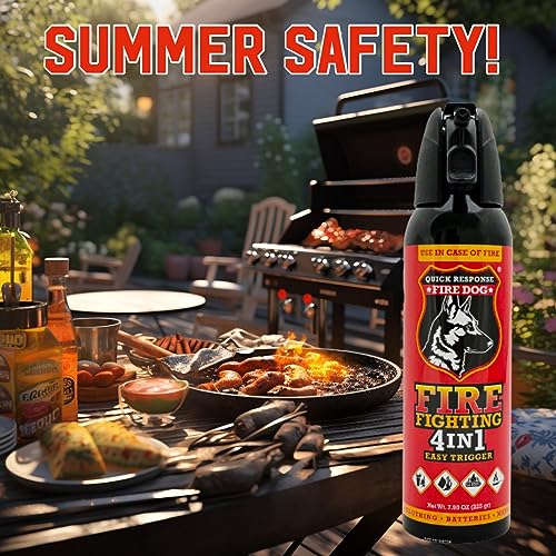 4-in-1 Mini Suppressant - Car Fire Suppressor for Auto-Mobile, Truck, Boat - Home Fire Suppressor for Kitchen - Small Fire Suppressor for Clothing, Batteries - Portable Fire Eliminator - 2 Pack
