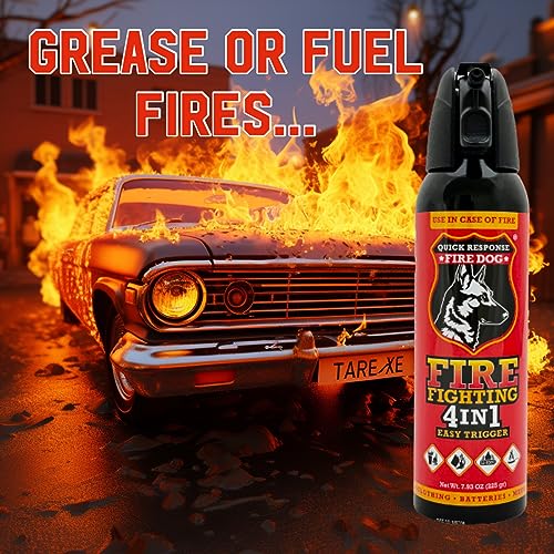4-in-1 Mini Suppressant - Car Fire Suppressor for Auto-Mobile, Truck, Boat - Home Fire Suppressor for Kitchen - Small Fire Suppressor for Clothing, Batteries - Portable Fire Eliminator - 2 Pack