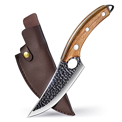 Avarmora Chef knife 8 inch Damascus kitchen knife German High Carbon Stainless Steel Sharp Knife, Professional Meat Knife with Ergonomic Handle and Gift Box for Family & Restaurant (Silver)