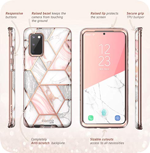 i-Blason Cosmo Series Designed for Samsung Galaxy S20 FE 5G Case (2020 Release), [Built-in Screen Protector] Slim Stylish Protective Case (Marble)