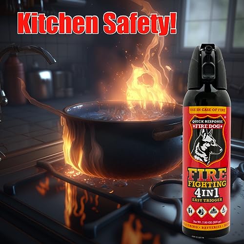4-in-1 Mini Suppressant - Car Fire Suppressor for Auto-Mobile, Truck, Boat - Home Fire Suppressor for Kitchen - Small Fire Suppressor for Clothing, Batteries - Portable Fire Eliminator - 2 Pack