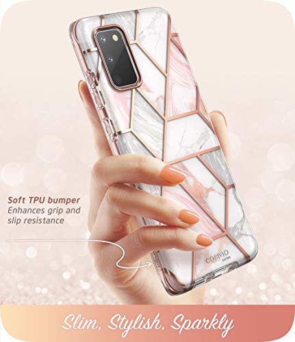 i-Blason Cosmo Series Designed for Samsung Galaxy S20 FE 5G Case (2020 Release), [Built-in Screen Protector] Slim Stylish Protective Case (Marble)