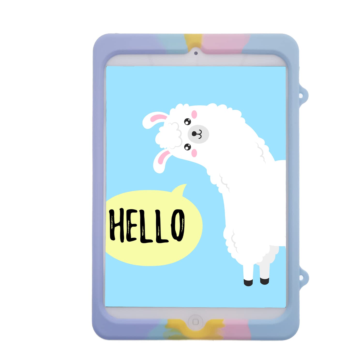 iZi Way Pop It iPad Case Mini 2 / Mini 3 / Mini 1 Kids Girl, Fidget Toys Poppet Push Bubble Cute Silicone Tablet Case, Stand, Strap for iPad Mini 1st / 2nd /3rd Gen (7.9", 2012/2013/2014) - Rainbow