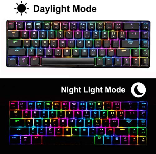 LexonElec 60% Mechanical Gaming Keyboard and Mouse Combo with Mouse Bungee Mouse Pad,Mini 68 Keys Wired Type C 18 Backlit Effects,Lightweight RGB 6400DPI Honeycomb Mice(Black/Blue Switch)