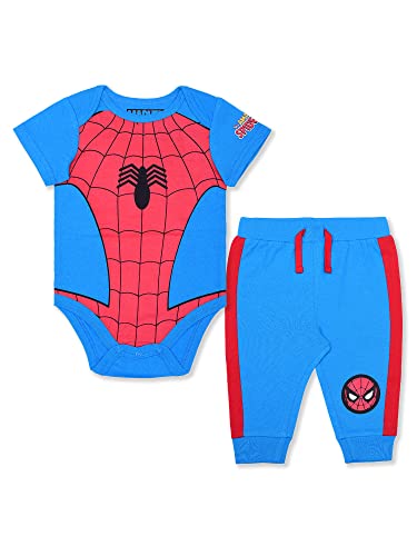 Marvel Avengers Boysā Bodysuit and Jogger Set for Newborn and Infant āBlue/Navy/Red/Green/Black/Grey