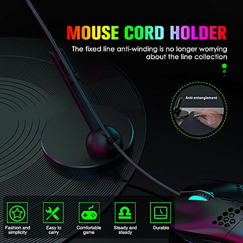 LexonElec 60% Mechanical Gaming Keyboard and Mouse Combo with Mouse Bungee Mouse Pad,Mini 68 Keys Wired Type C 18 Backlit Effects,Lightweight RGB 6400DPI Honeycomb Mice(Black/Blue Switch)