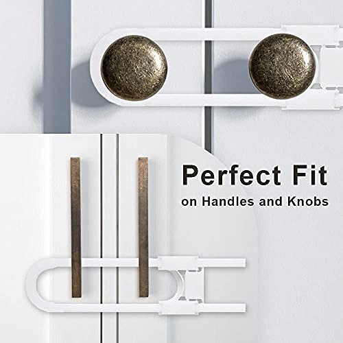 Sliding Cabinet Locks for Babies, 6 Packs Upgrade U-Shaped Sliding Child Locks for Cabinets, Child Proof Cabinet Latches, Multi-Purpose Adjustable Baby Proofing Cabinets