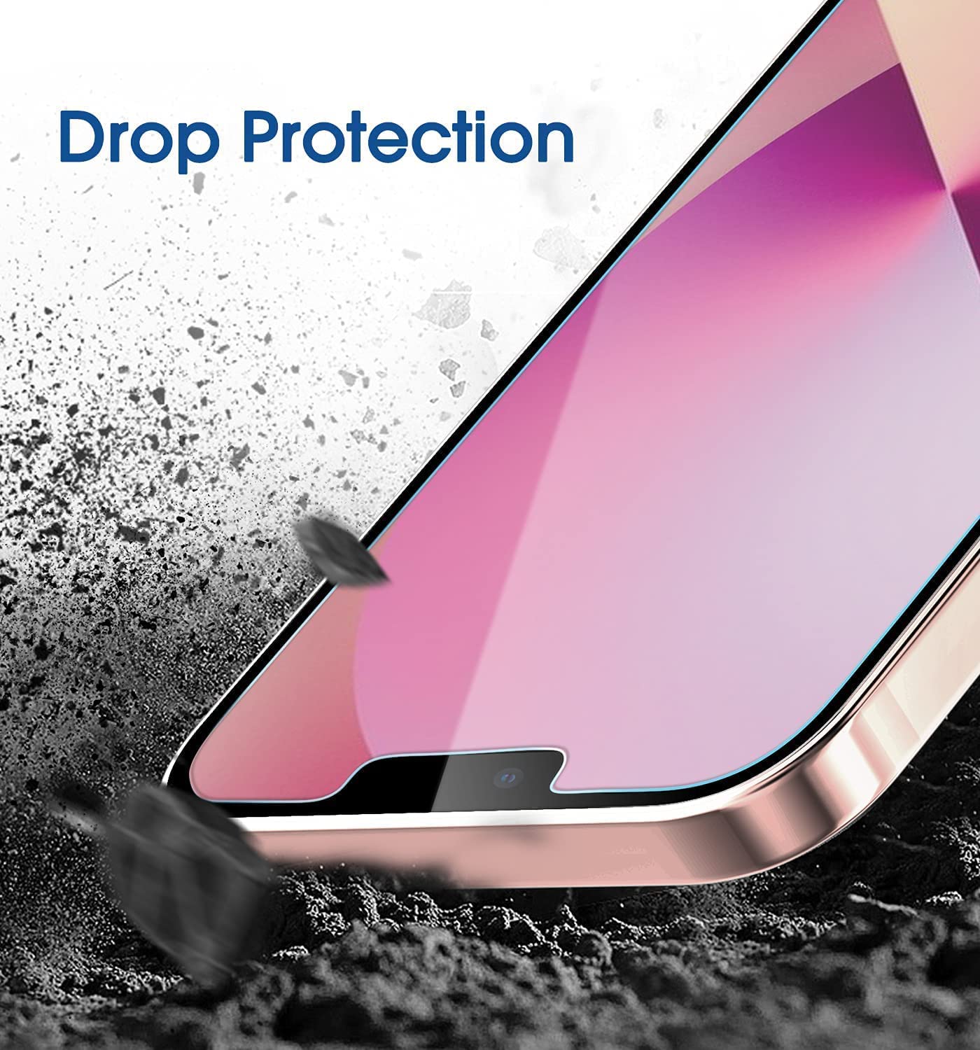 amFilm Glass Screen Protector Compatible with iPhone 13 Mini 5.4" Display, 2021, With Easy Installation Tray - Case Friendly, Tempered Glass, 3 Pack