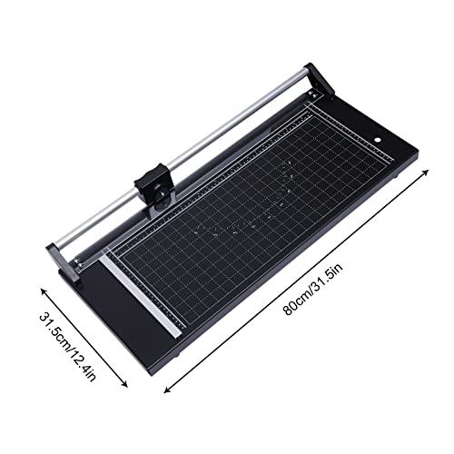 24 Inch Commercial Manual Precision Rotary Paper Trimmer Cutter,Heavy Duty,Smart Cut for Photo Paper, Film, Art Paper Jam, Office Paper, Thin Plastic Soft Board, PVC,Cutting Table 80x31.5cm