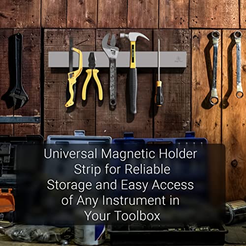 Efficient and Space-Saving Magnetic Knife Holder 16 Inch - Saving Magnetic Knife Strips - Effortlessly Organize Your Kitchen, Display Knives, and Free Up Counter Space (Metallic)