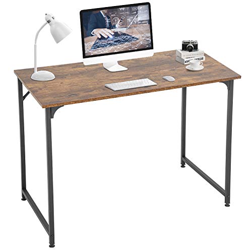 FDW Computer Desk Home Office Desk Gaming Desk Corner Writing Black Large 47āL x 23āW Student Art Modren Simple Style PC Wood and Metal Desk Workstation for Small Spaceļ¼Vintage