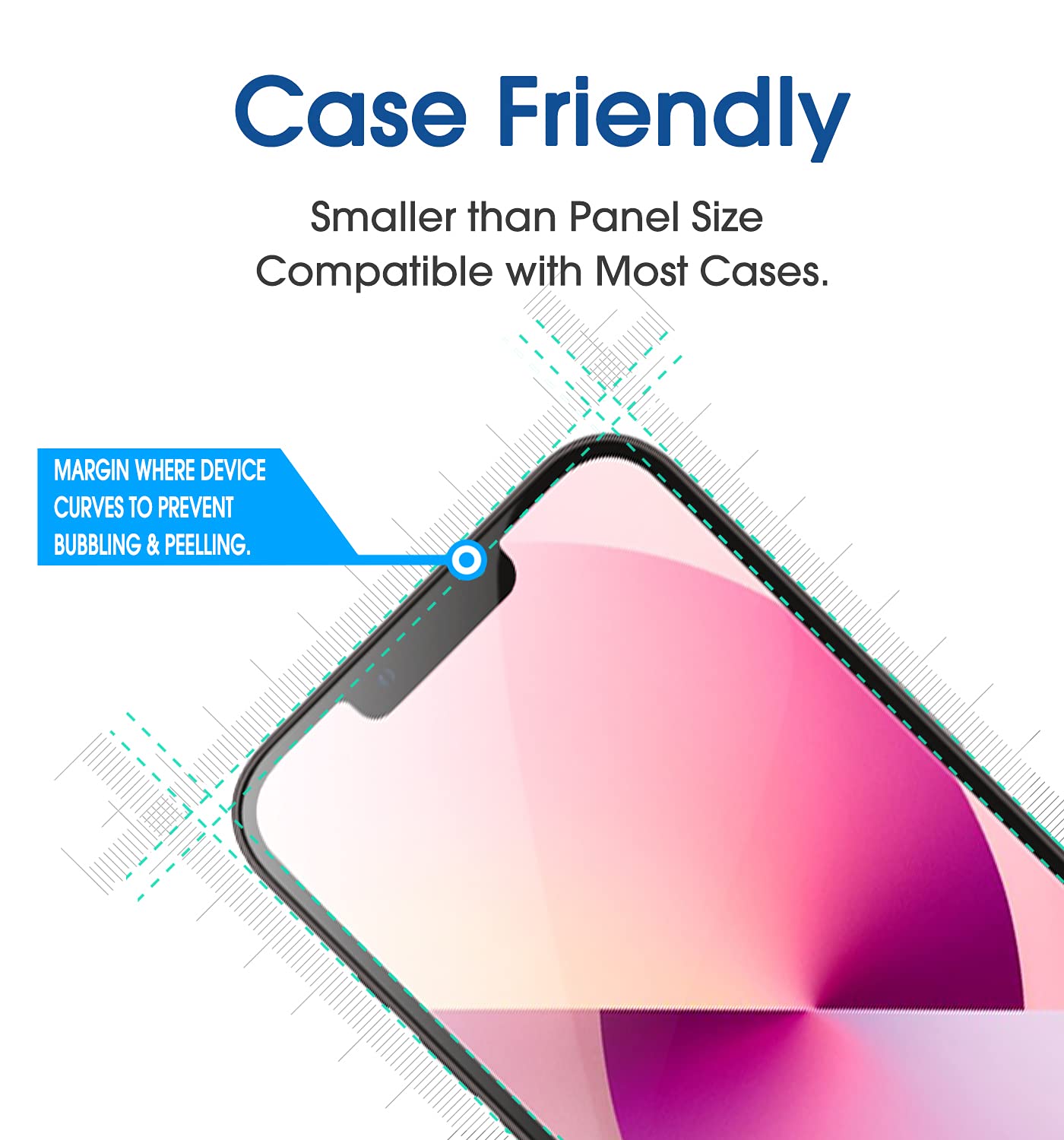 amFilm Glass Screen Protector Compatible with iPhone 13 Mini 5.4" Display, 2021, With Easy Installation Tray - Case Friendly, Tempered Glass, 3 Pack