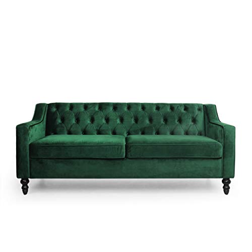 Christopher Knight Home Knouff Sofas, Emerald + Dark Brown
