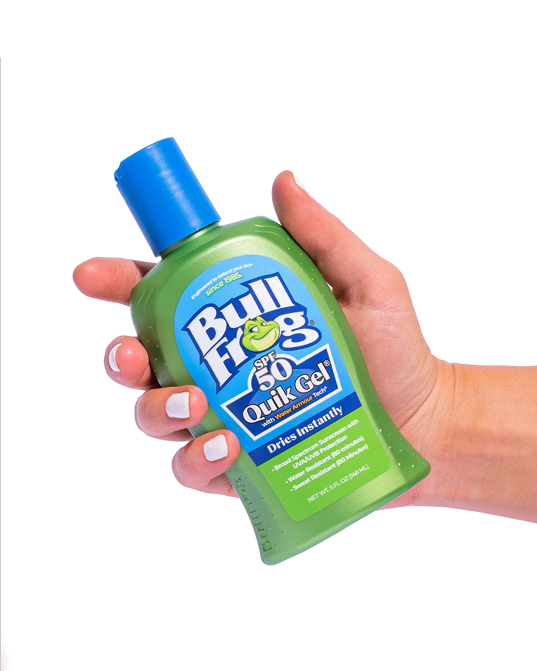 Bullfrog Quik Gel Sunscreen SPF 50 | Oxybenzone & Octinoxate Free | Broad Spectrum Moisturizing UVA/UVB, 5oz…