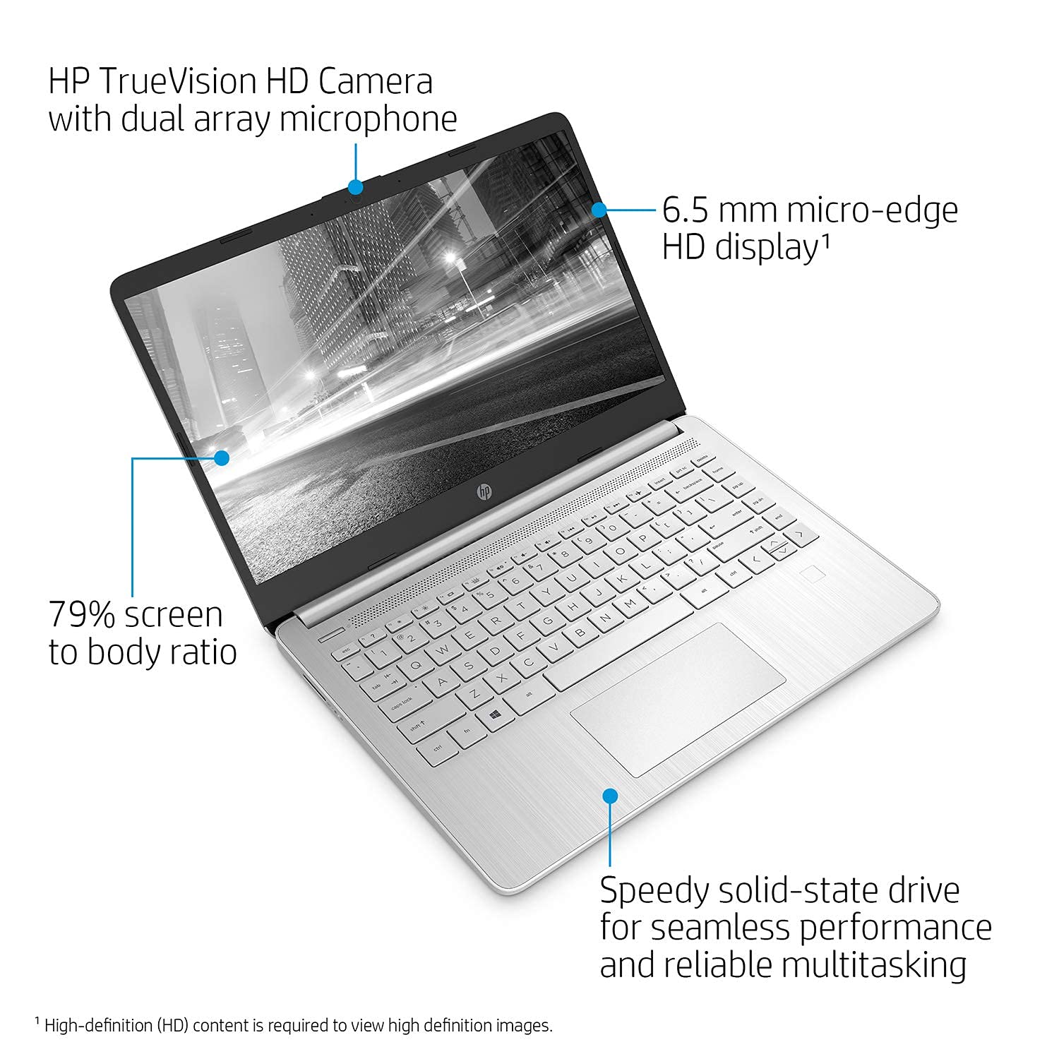 HP Laptop, 14In HD Touchscreen, AMD Athlon Processor, Webcam, HDMI, Wi-fi, Long Battery Life, Online Conferencing, Win 10, Premium, Natural Silver, 8GB RAM 128GB SSD (Renewed)