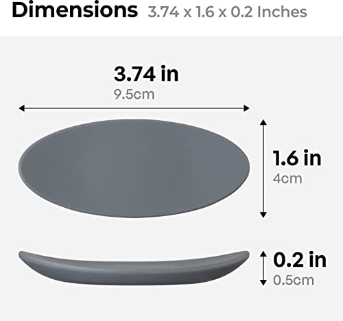 Carrotez Small Silicone Coffee Spoon Rest 2 pcs (0.2" x 1.6" x 3.74"), Spoon Holder Flexible almond-Shaped for Next to Coffee Maker - Kitchen Utensil Rest, Deep Grey