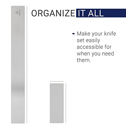 Efficient and Space-Saving Magnetic Knife Holder 16 Inch - Saving Magnetic Knife Strips - Effortlessly Organize Your Kitchen, Display Knives, and Free Up Counter Space (Metallic)