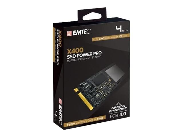 Emtec 4TB X400 Power Pro M.2 2280 PCIe Gen 4.0 x4 Internal Solid State Drive (SSD) ECSSD4TX400