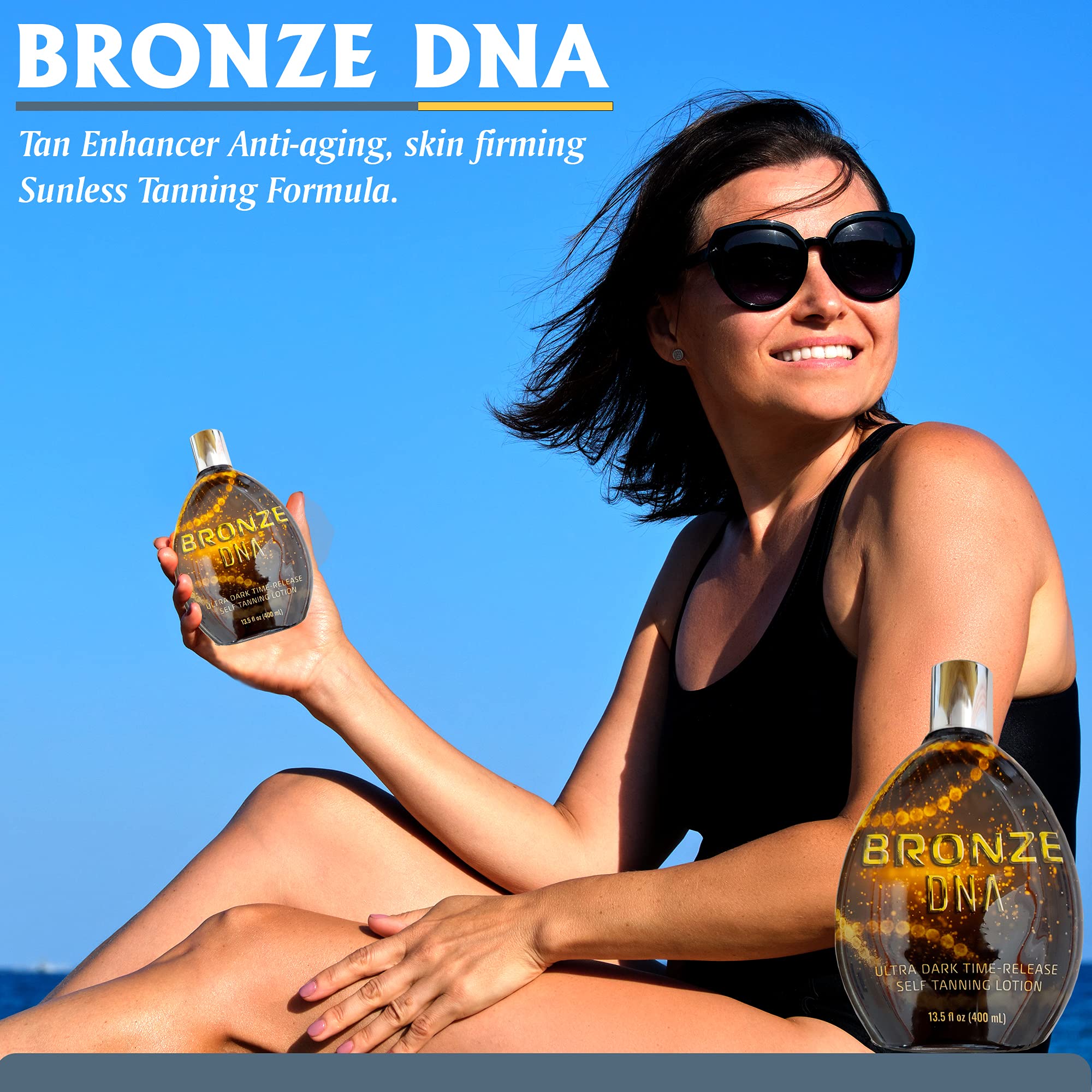 Bronze DNA Natural Sunless Self Tanner Lotion – Sunless Self Tanner for Women and Men – The Gradual Self Tanner for Light, Medium & Dark Tans – XL 13.5 Oz Bottle - Physics Color