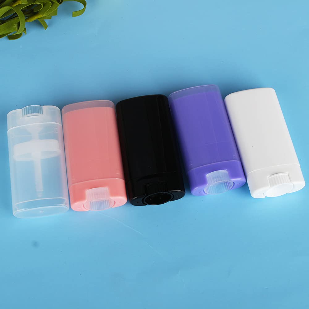 COSIDEA 25 PCS plastic empty 15g black oval shape lip balm tube deodorant containers 0.5oz lipstick tube small wax packing container