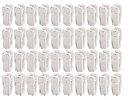 KISEER Plastic Baby Hanger Clips, 40 Pcs Slim-line Finger Clips Set Clothes Hanger Velvet Hanger (White)