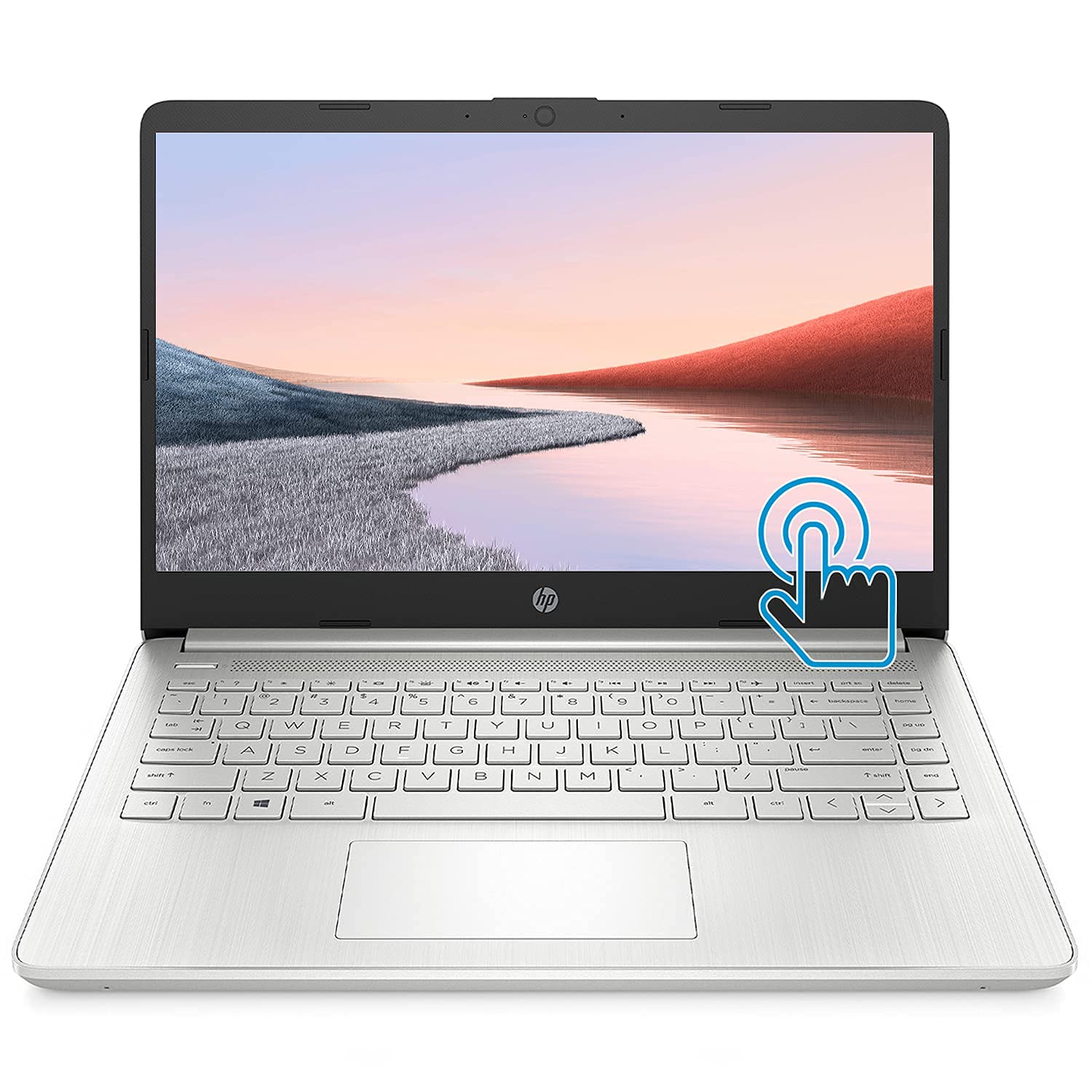 HP Laptop, 14In HD Touchscreen, AMD Athlon Processor, Webcam, HDMI, Wi-fi, Long Battery Life, Online Conferencing, Win 10, Premium, Natural Silver, 8GB RAM 128GB SSD (Renewed)