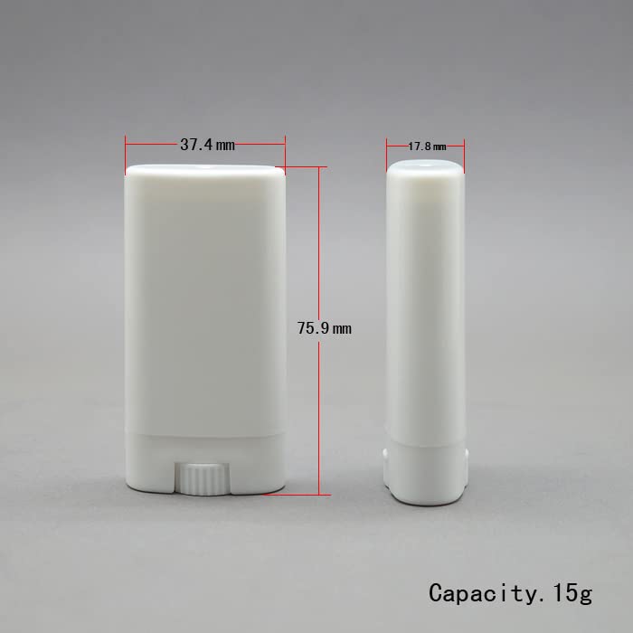 COSIDEA 25 PCS plastic empty 15g black oval shape lip balm tube deodorant containers 0.5oz lipstick tube small wax packing container