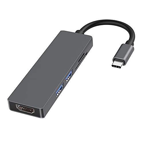 Convenient and Practical 5 in 1 Type-c to HDMI + 2 x USB 3.0 + SD/TF Card Slot HUB Adapter