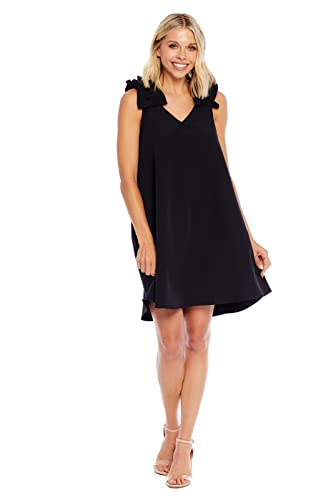 Mud Pie baby girls Women's Mud Pie Cece Women s Sleeveless Ruffle Dress, Black, Medium US