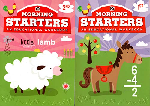 First Grade & Second Grade - Morning Starters Educational Workbooks - Set of 2 Books - v11