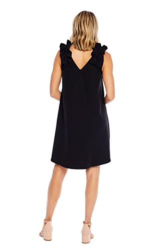 Mud Pie baby girls Women's Mud Pie Cece Women s Sleeveless Ruffle Dress, Black, Medium US
