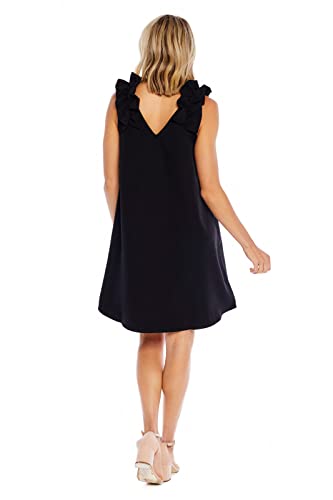 Mud Pie baby girls Women's Mud Pie Cece Women s Sleeveless Ruffle Dress, Black, Medium US