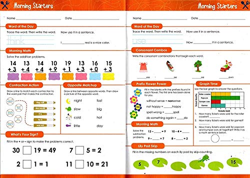 First Grade & Second Grade - Morning Starters Educational Workbooks - Set of 2 Books - v11