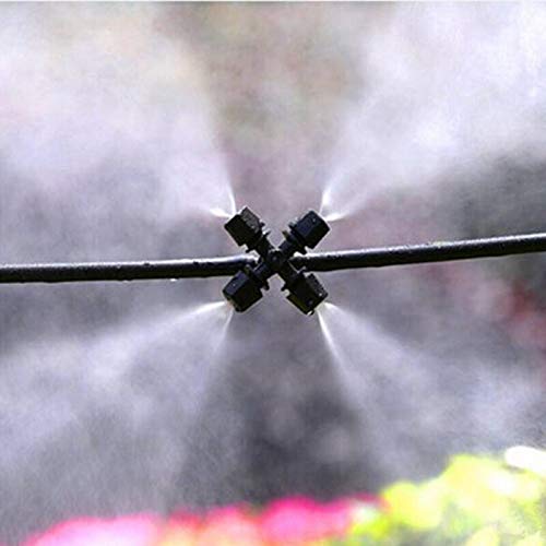 Koleso 10pcs/lot 6mm Black Equal Cross Misting Garden Home Drip Irrigation Spray System Kits Fittings