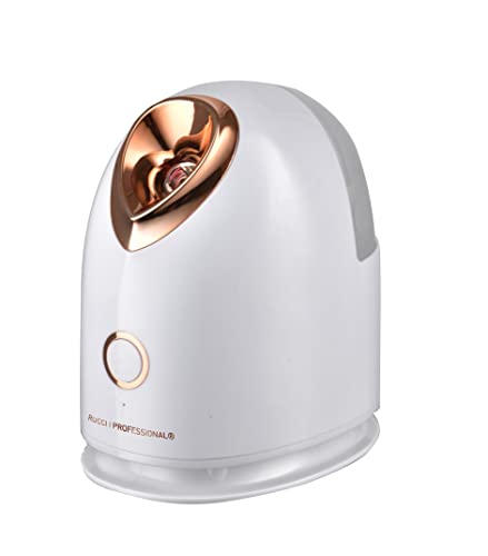 RUCCI Professional One-Touch Operation Facial Steamer with Exceptionally-Fine Steam - Spa Face Steaming At Home,Clean White,Travel Size,FS101