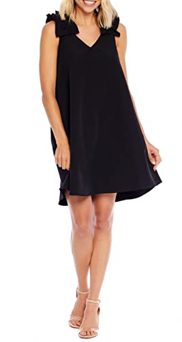 Mud Pie baby girls Women's Mud Pie Cece Women s Sleeveless Ruffle Dress, Black, Medium US